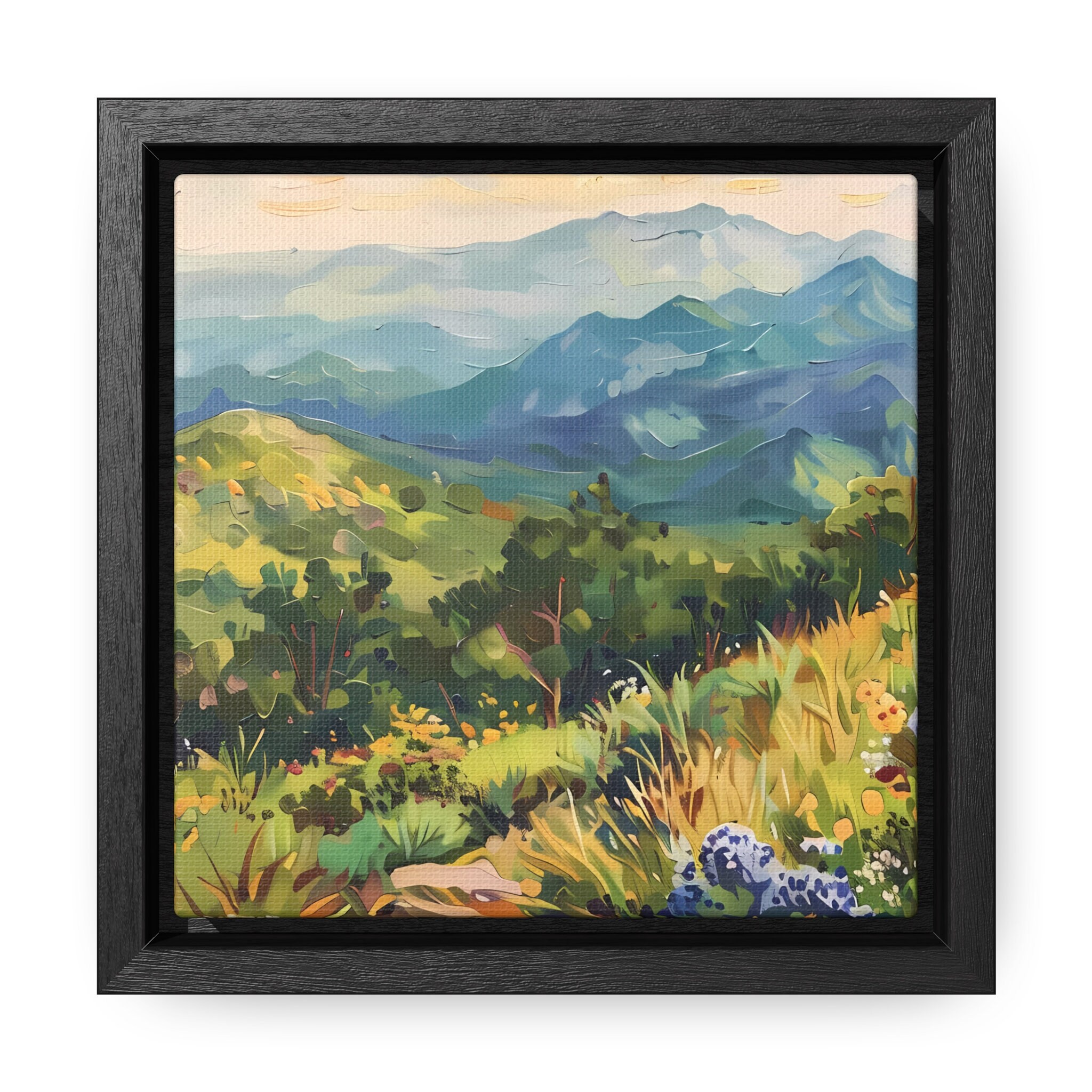 Blue Ridge Mountain Gallery Canvas Wrap Square Frame Blue Ridge ...