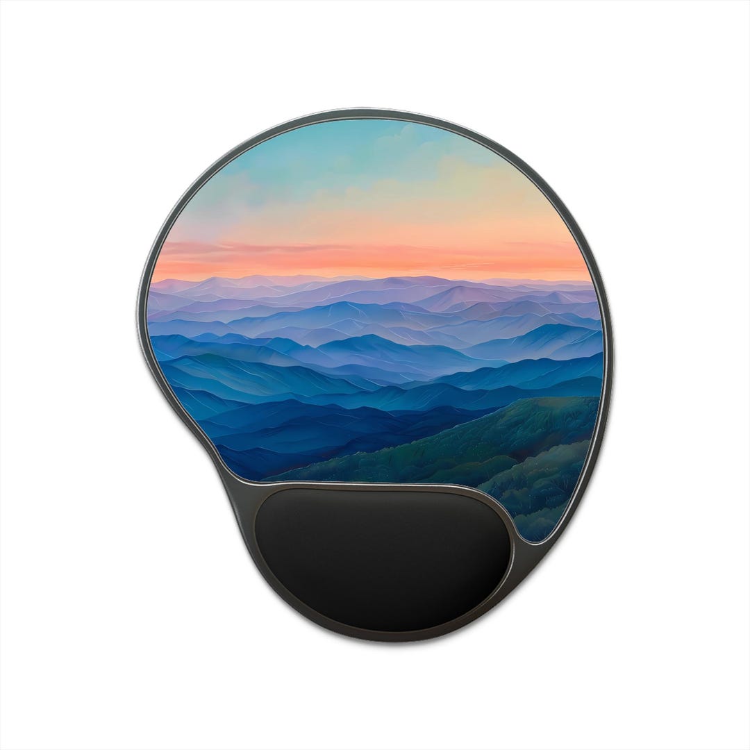 Blue Ridge Mountain Sunset Mouse Pad With Wrist Rest Blue Ridge ...