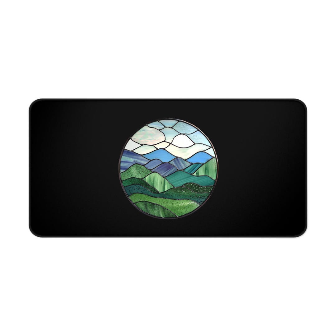 Blue Ridge Mountain Stained Glass Window Print Desk Mat Blue Ridge ...
