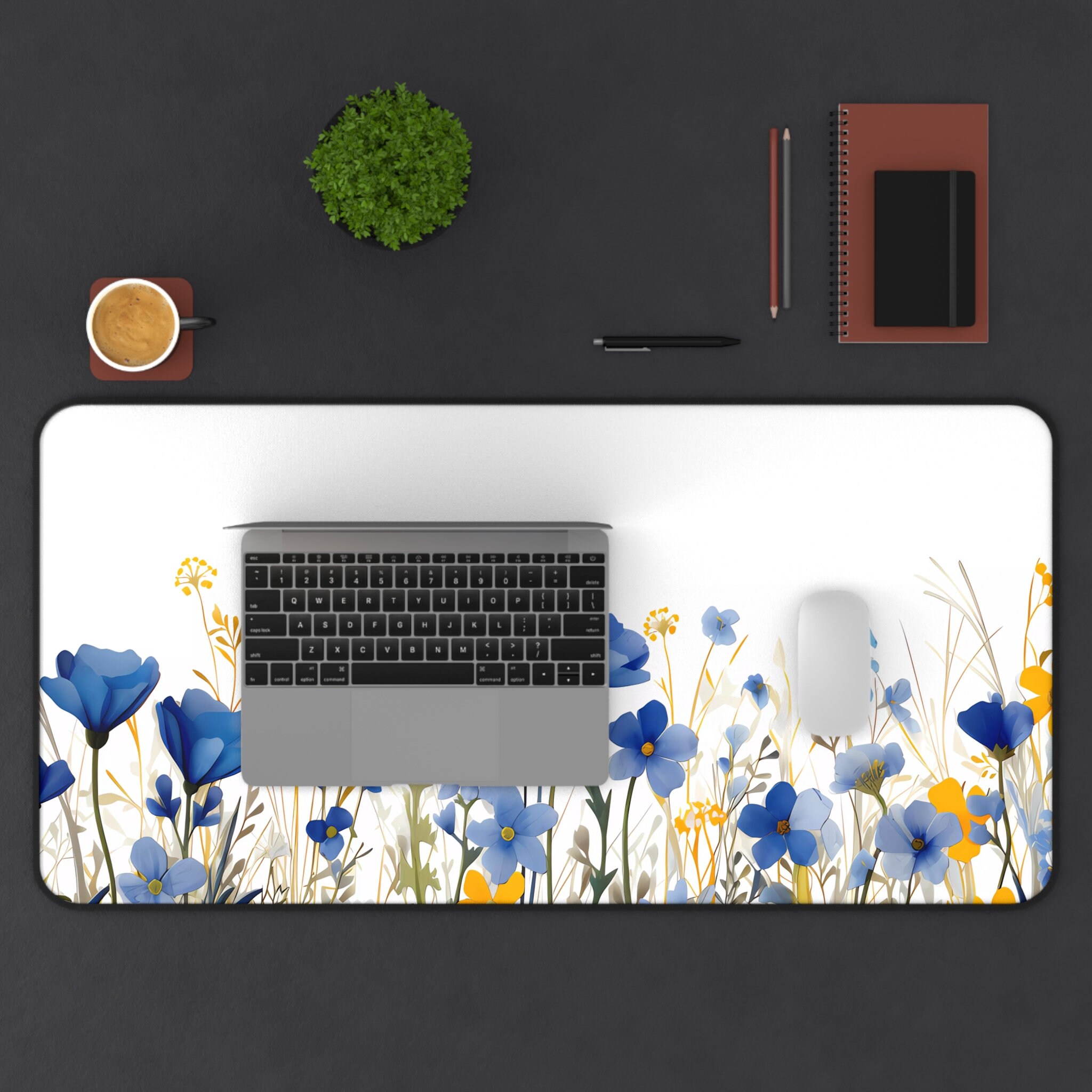 Wildflower Desk Mat Floral Desk Mat Botanical Desk Mat Home Office ...