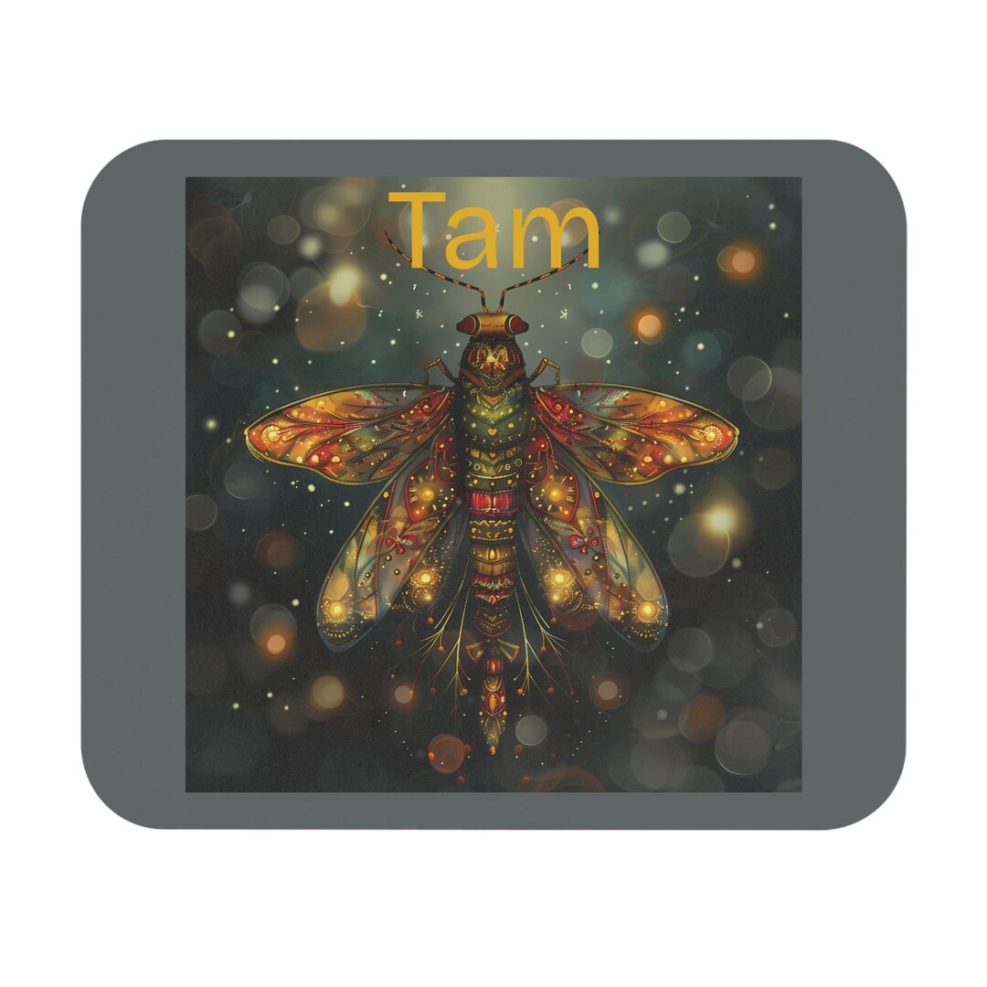 Personalized Whimsical Insect Mouse Pad, Whimsical Bug Mouse Pad, Back ...