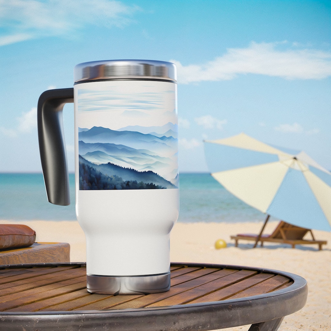 Blue Ridge Mountain Stainless Steel Travel Mug With Handle 14 Oz. Blue ...