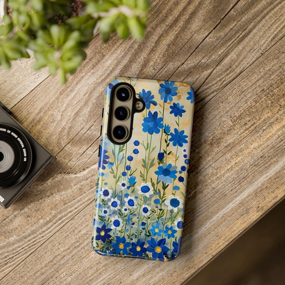 Blue and White Wildflower Phone Case, iPhone 14-17 Cases, Google Pixel ...