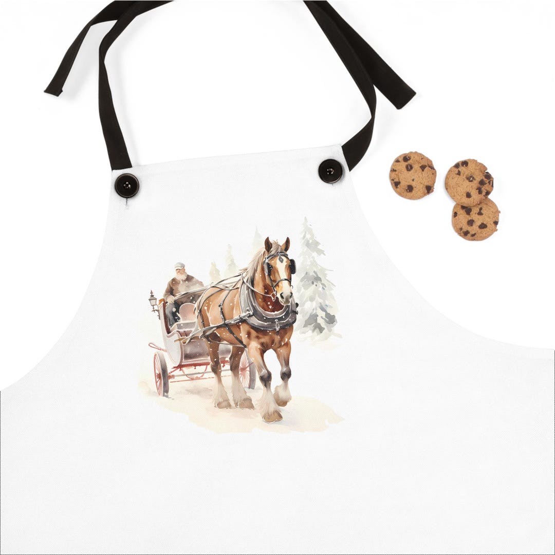 Horse Drawn Carriage Apron Christmas Apron Winter Apron for Man Gift ...