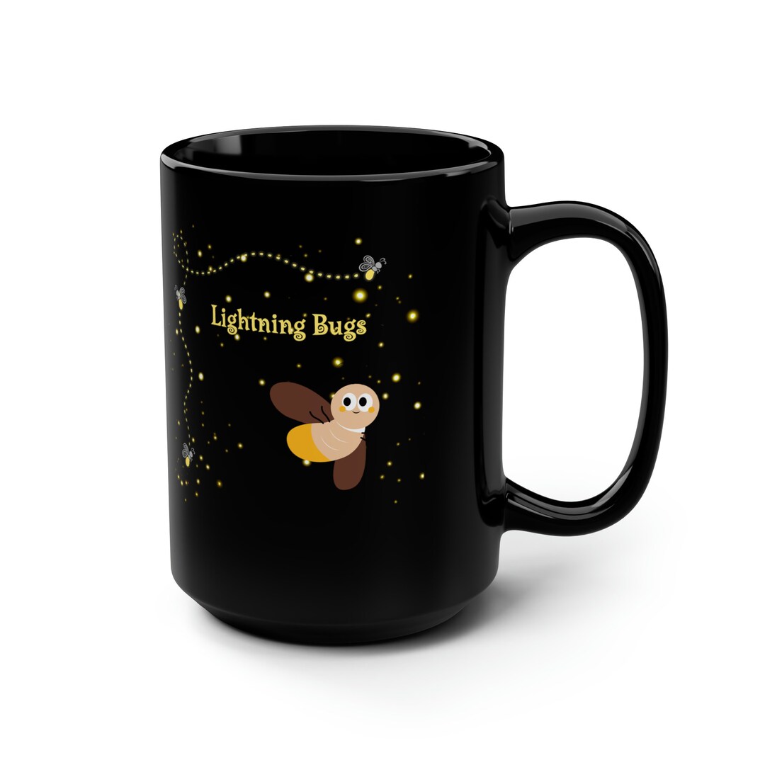 Lightning Bug Black Mug, 15oz Lightning Bug Coffee Mug Lightning Bug ...