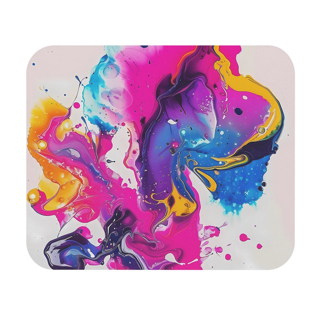 Bright Paint Splash Mouse Pad Neon Paint Splash Mouse Pad Mother's Day ...