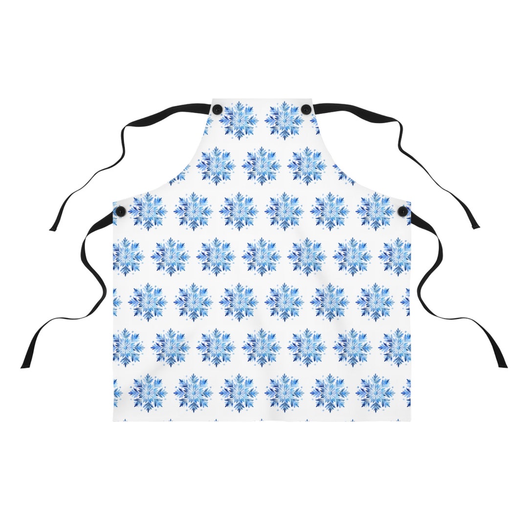 Snowflake Apron Snowy Apron Winter Apron Wintertime Apron Christmas ...