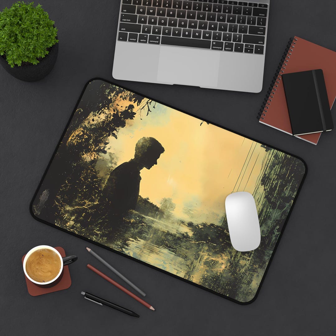 Silhouette of Boy Desk Mat Boy in the Shadows Desk Mat Teenage Boy Desk ...