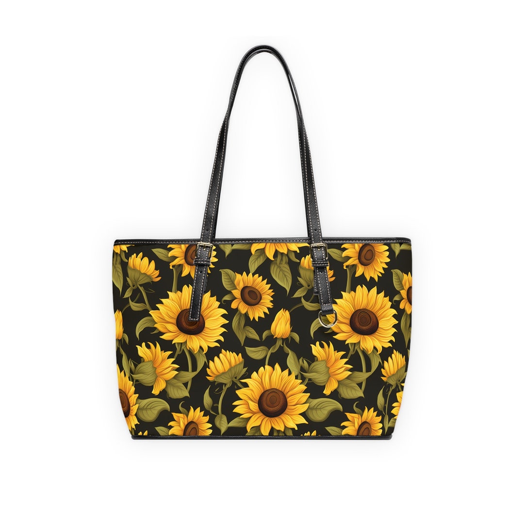 Sunflower Leather Shoulder Bag Sunflower Purse Sunflower Pocketbook ...