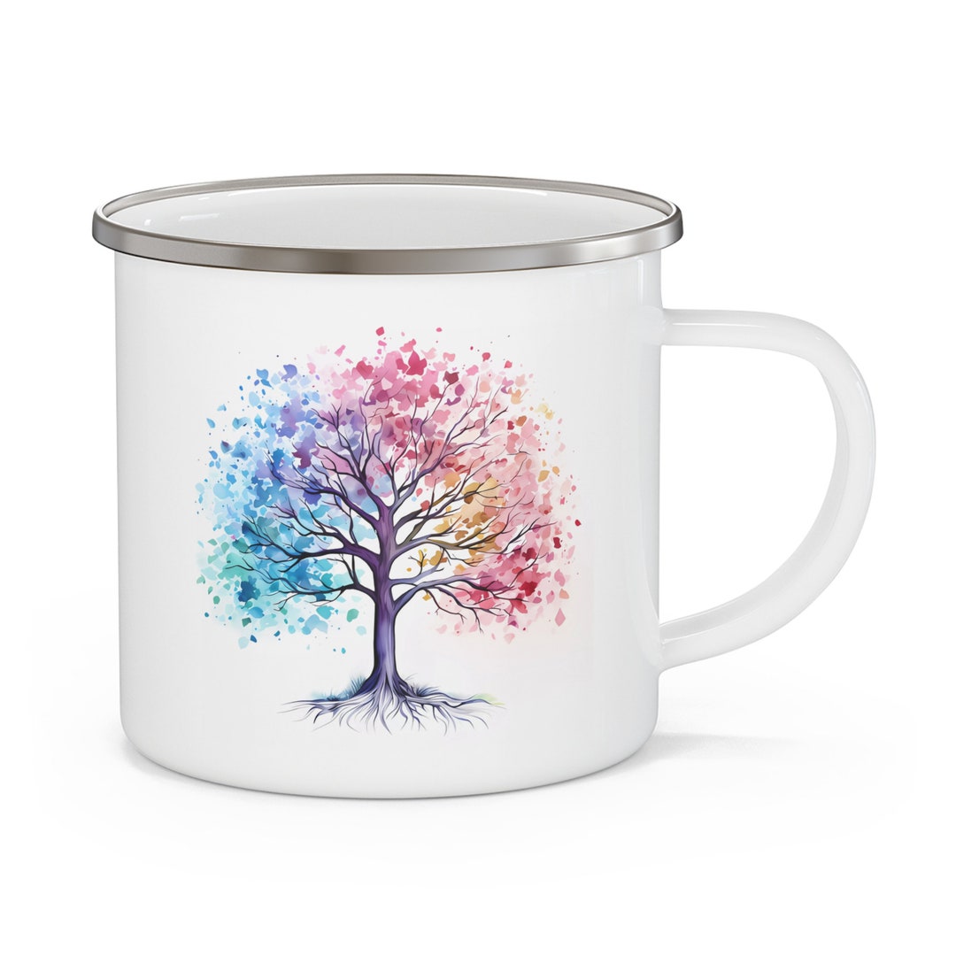 Tree of Life Enamel Camping Mug Tree of Life Coffee Mug Tree of Life ...