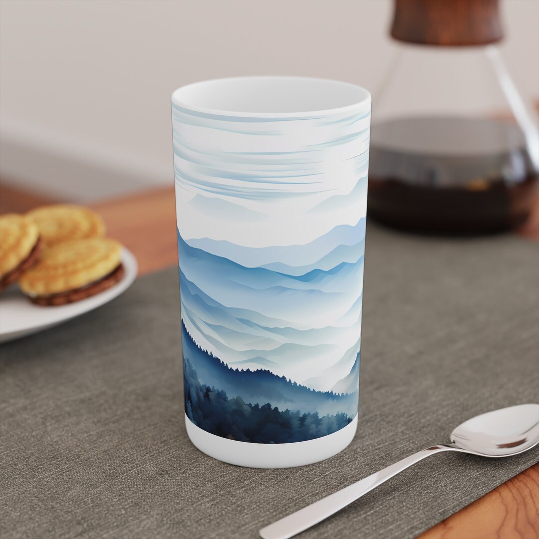 Blue Ridge Mountain Coffee Cup Blue Ridge Mountain Handleless - Etsy