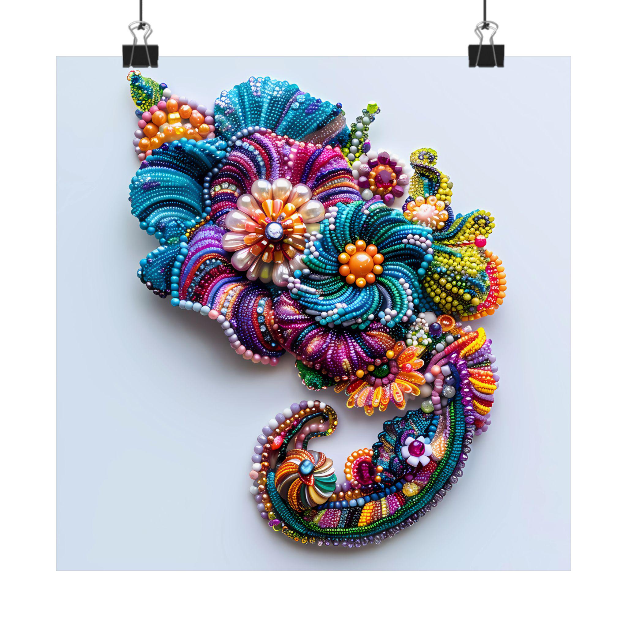 Bead Art Print Matte Poster Beaded Artsy Design Poster Bead Lover ...