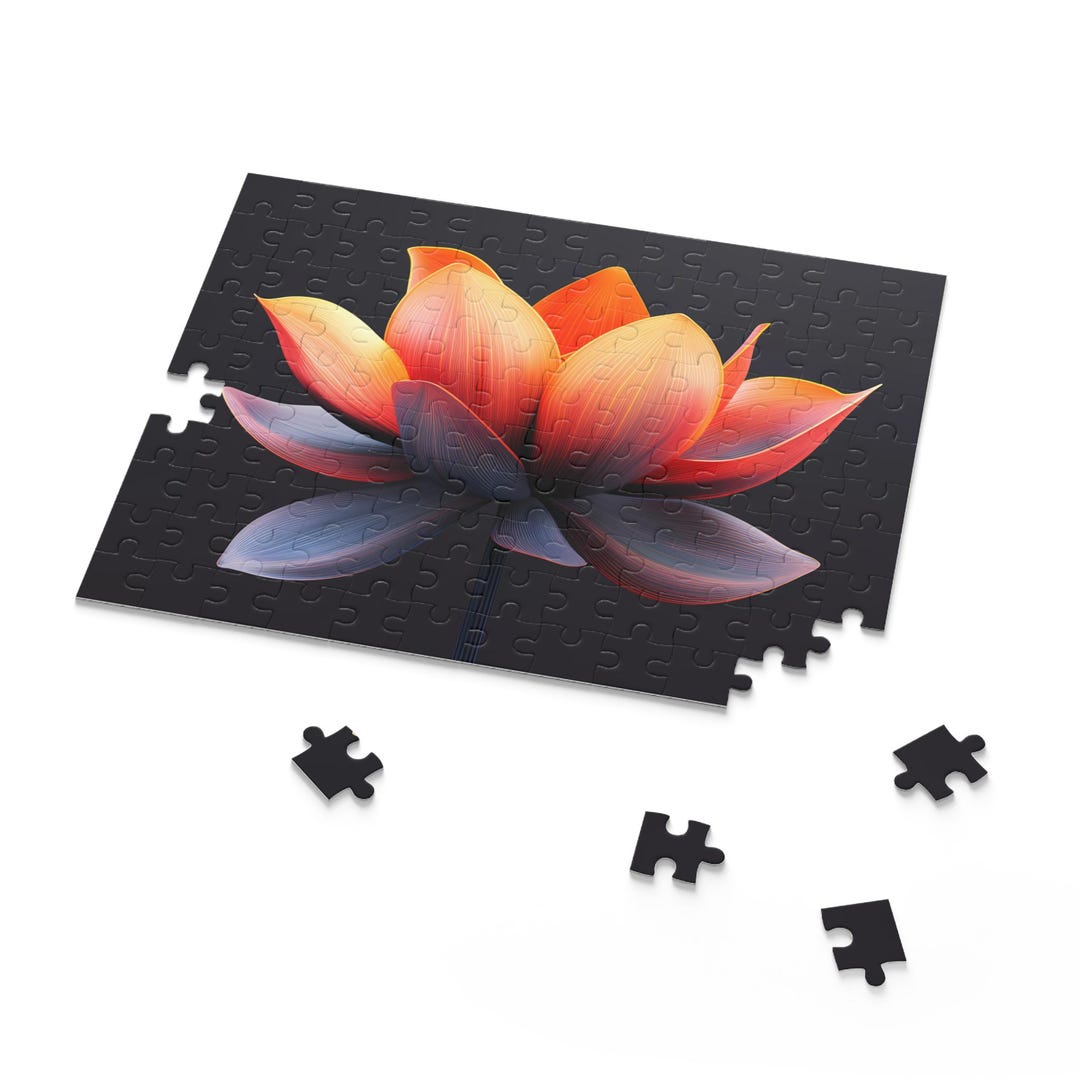 Lotus Flower Puzzle, 120-piece Puzzle, Orange Floral Puzzle, Puzzle ...