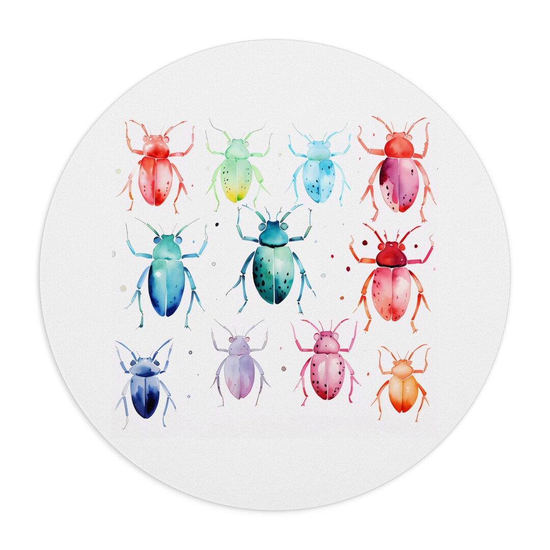 Colorful Bugs Mouse Pad Colorful Insects Mouse Pad Colorful Beetles ...