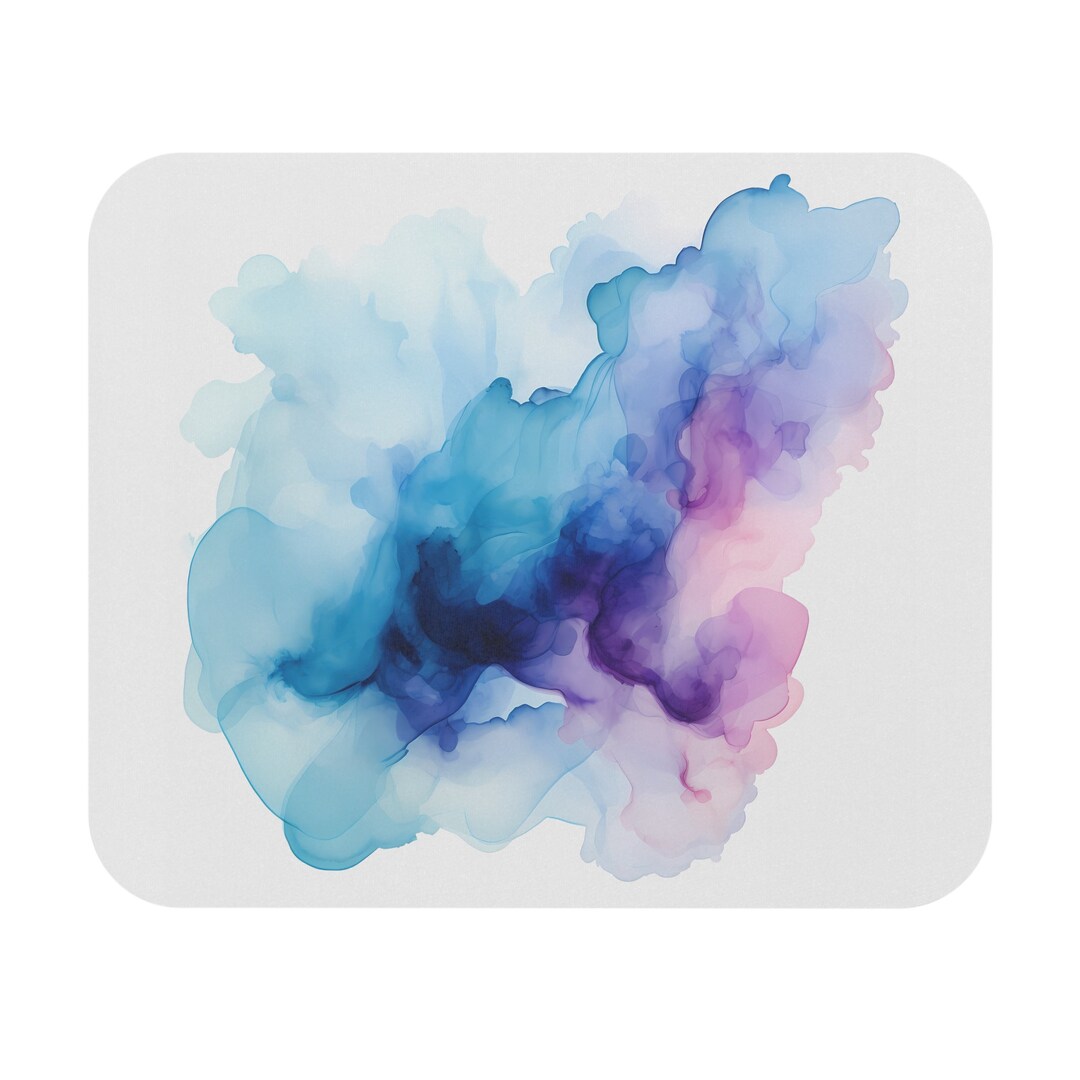 Blue and Purple Watercolor Smoke Mouse Pad (rectangle) Blue and Purple ...