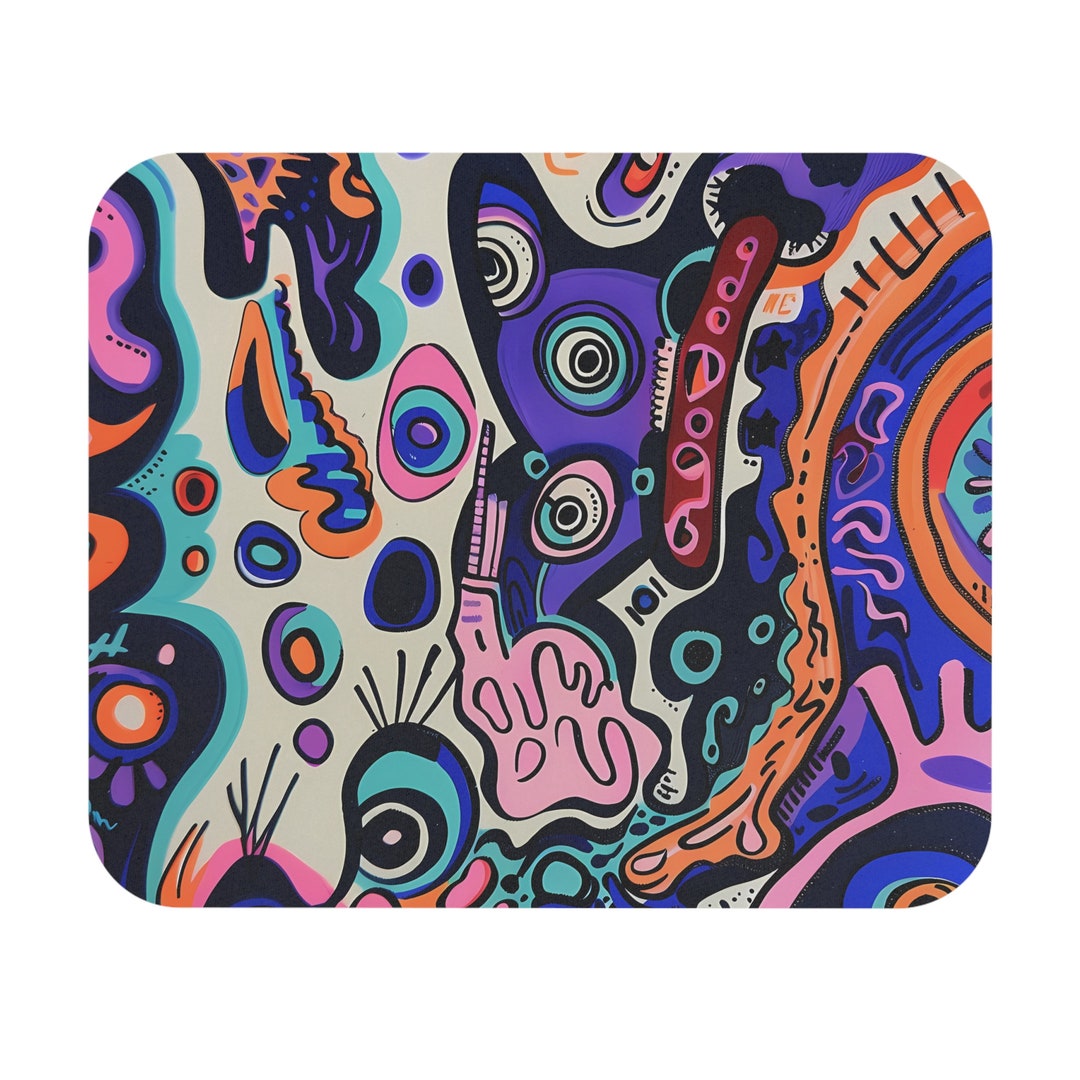 Doodle Art Mouse Pad 60's Art Mouse Pad Hippie Art Mouse Pad Mod Art ...