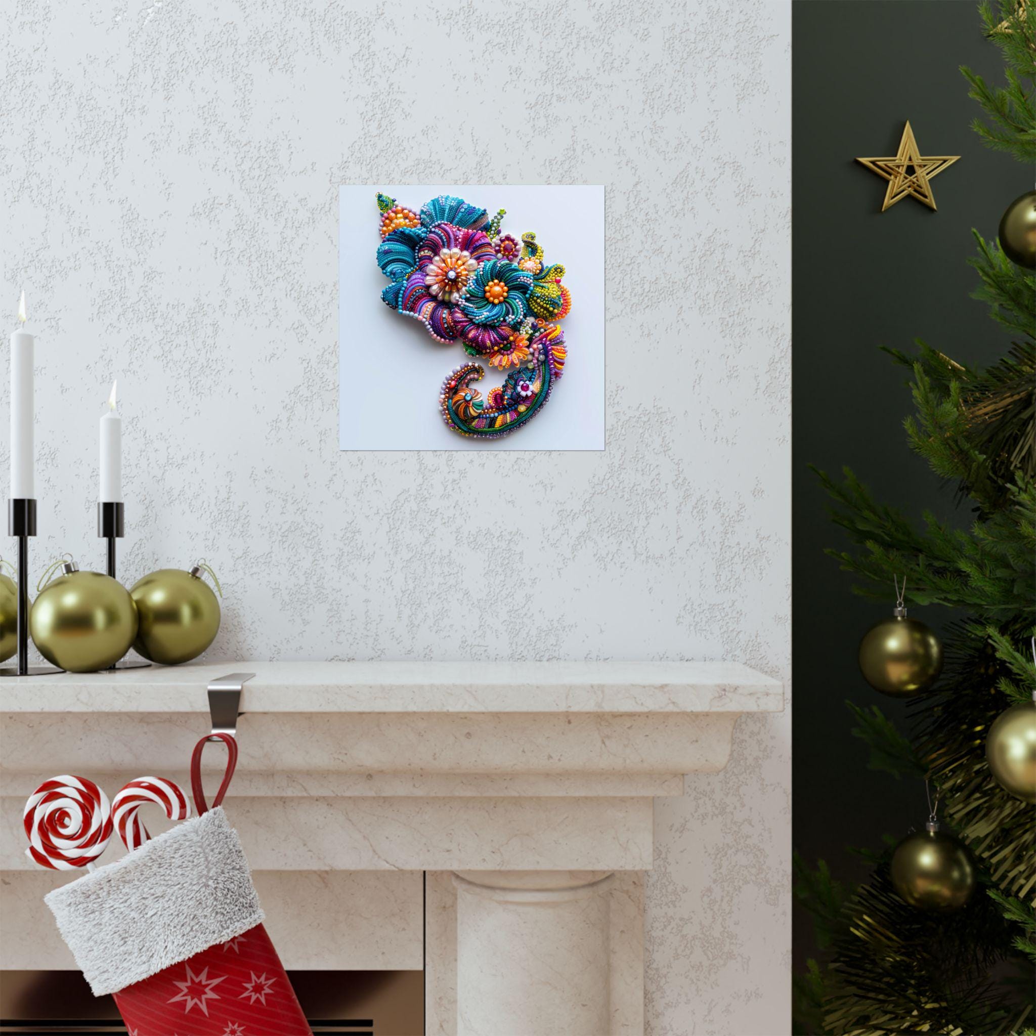 Bead Art Print Matte Poster Beaded Artsy Design Poster Bead Lover ...