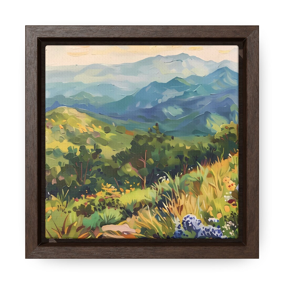 Blue Ridge Mountain Gallery Canvas Wrap Square Frame Blue Ridge ...