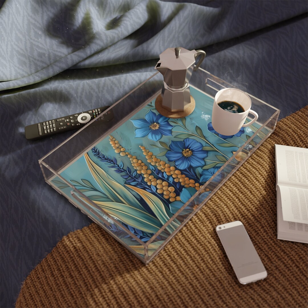 Wildflower Acrylic Serving Tray Floral Serving Tray Florida Flowers ...