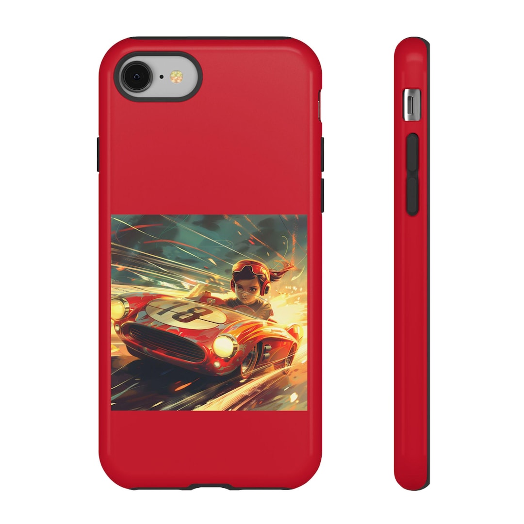 Girl Race Car Driver Phone Case Red Race Car Phone Case Gift for Child ...