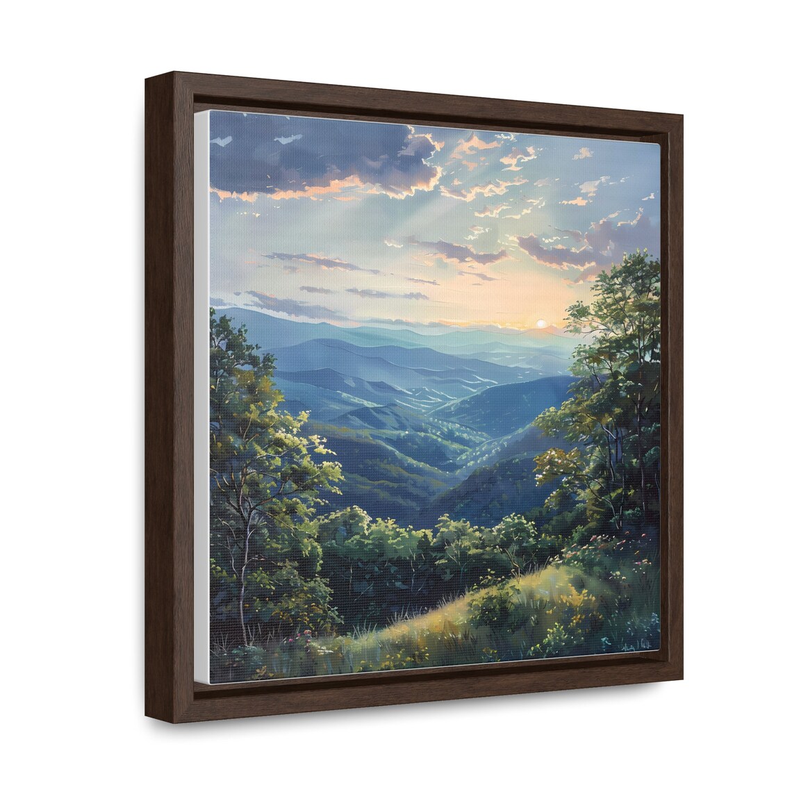 Blue Ridge Mountains Virginia Gallery Canvas Wraps Square Frame Blue ...