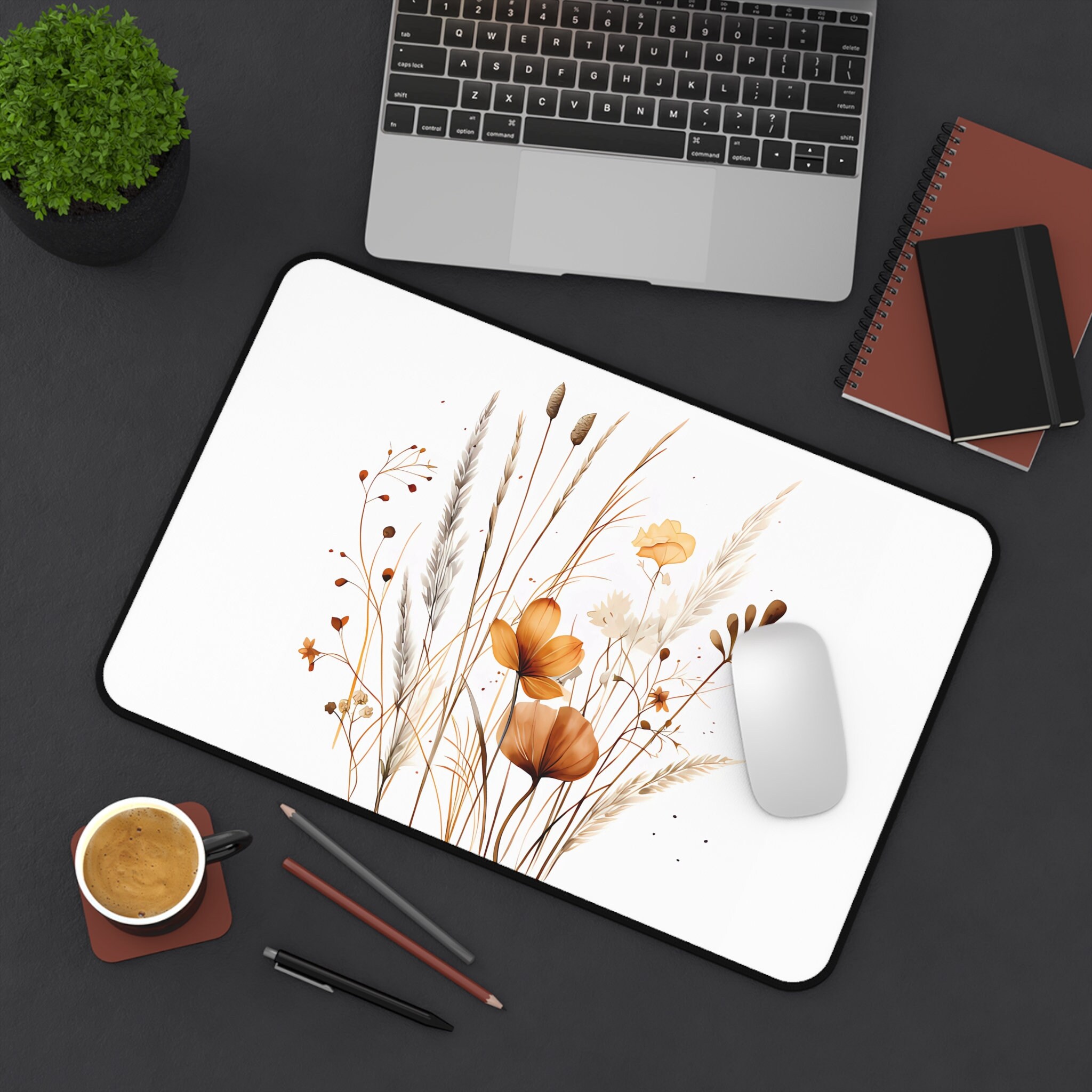 Brown Wildflowers Desk Mat Wildflower Desk Mat Wildflower Lover Desk ...