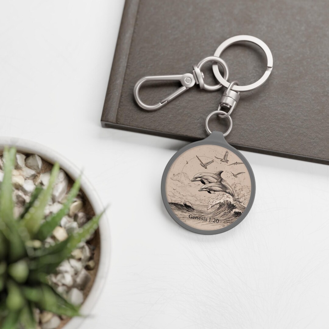 Christian Dolphin and Seagull Keyring Tag, Genesis 1:20, Creation, the ...