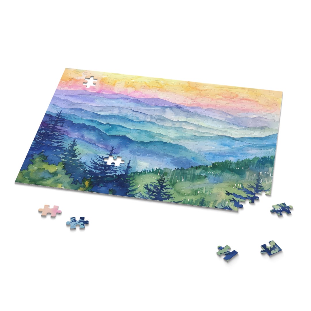 Blue Ridge Mountain Watercolor Puzzle 252 Piece Puzzle Blue Ridge ...