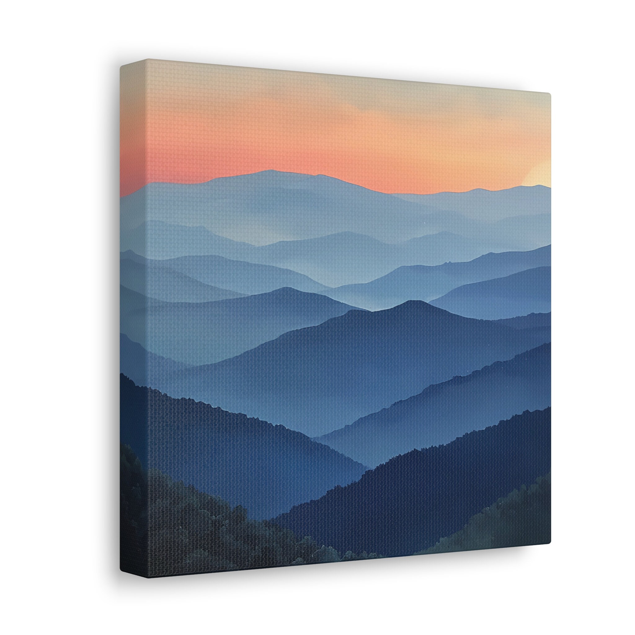 Blue Ridge Mountain Sunset Canvas Gallery Wraps Blue Ridge Sunset Wall ...
