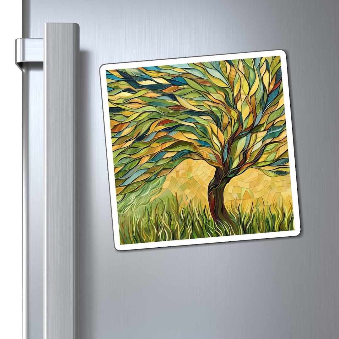 Artsy Tree Magnet Fall Colors Magnet Autumn Decor Autumn Tree Magnet ...