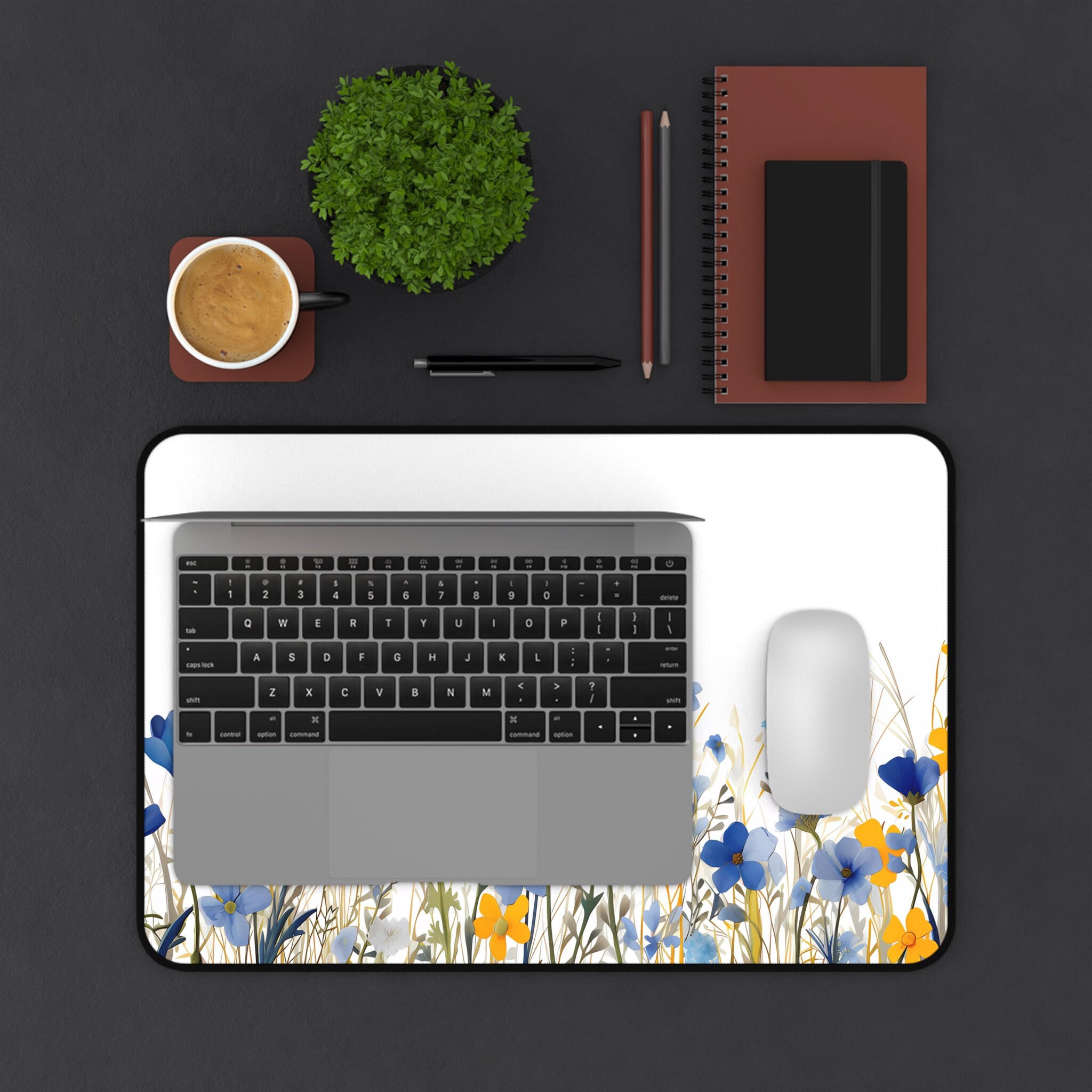 Wildflower Desk Mat Floral Desk Mat Botanical Desk Mat Home Office ...