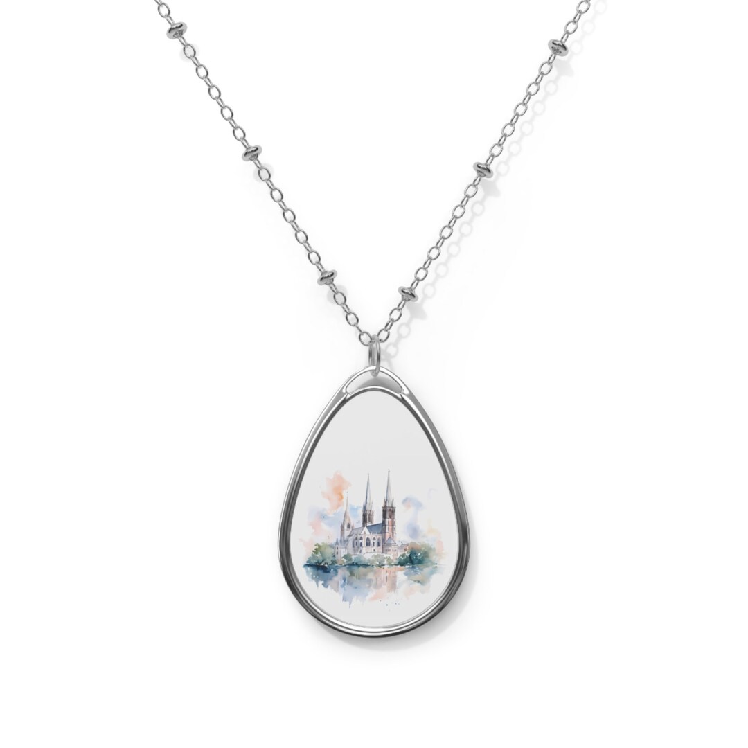 Old English Church Necklace Old Country Church Jewelry Abbey Necklace ...