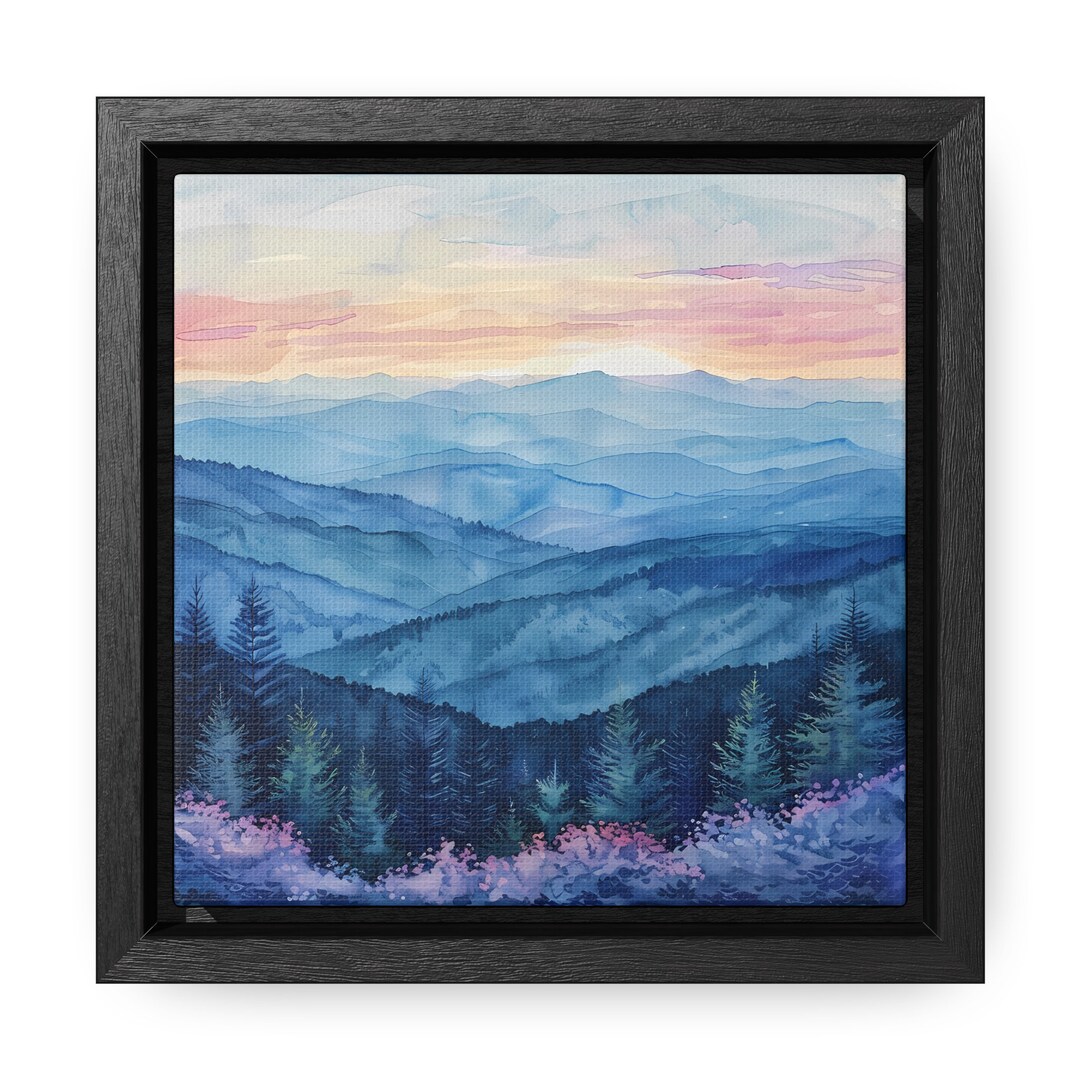 Blue Ridge Mountain Sunset Gallery Canvas Wraps Square Frame Blue Ridge ...