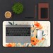 Orange Floral Watercolor Print Desk Mat Orange Flower Desk Mat Orange ...