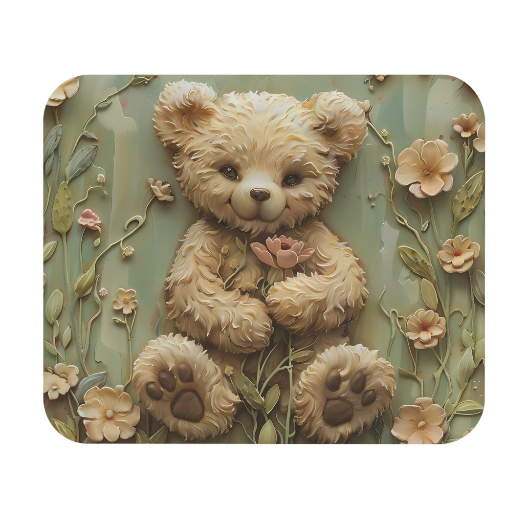 Teddy Bear Mouse Pad Smiling Teddy Bear Mouse Pad Girl Bear Mouse Pad ...