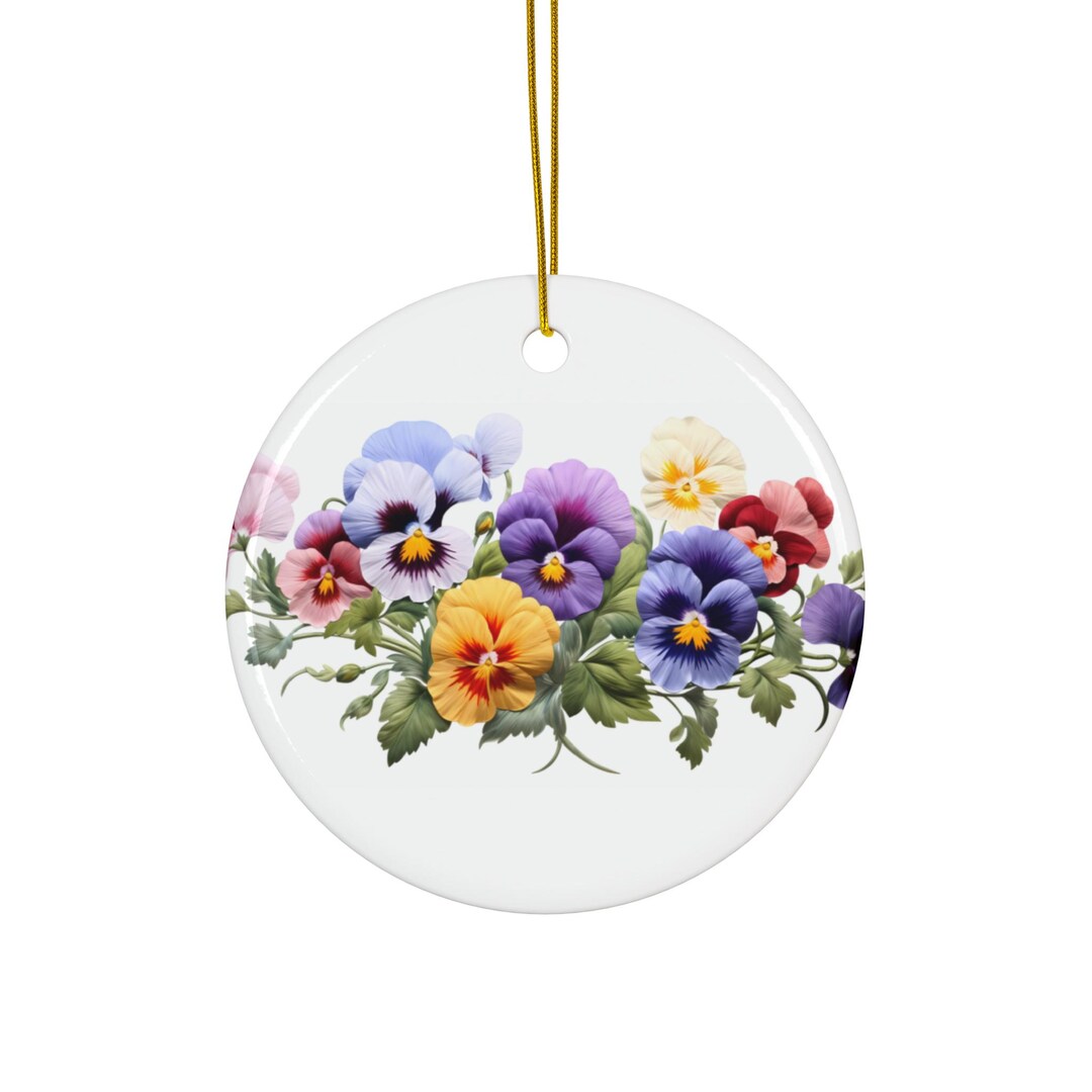 Pansy Ceramic Ornament Pansy Ornament Spring Ornament Pansy Floral ...