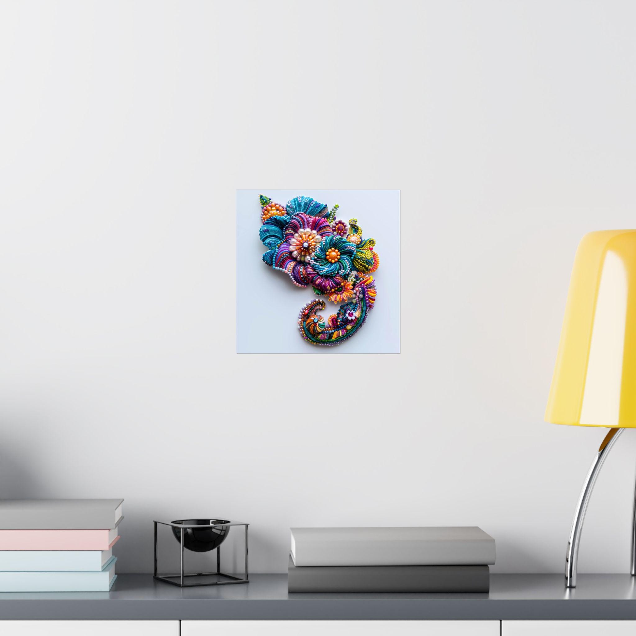 Bead Art Print Matte Poster Beaded Artsy Design Poster Bead Lover ...