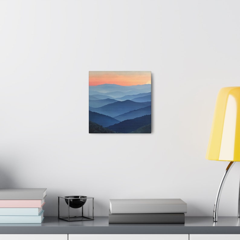 Blue Ridge Mountain Sunset Canvas Gallery Wraps Blue Ridge Sunset Wall ...