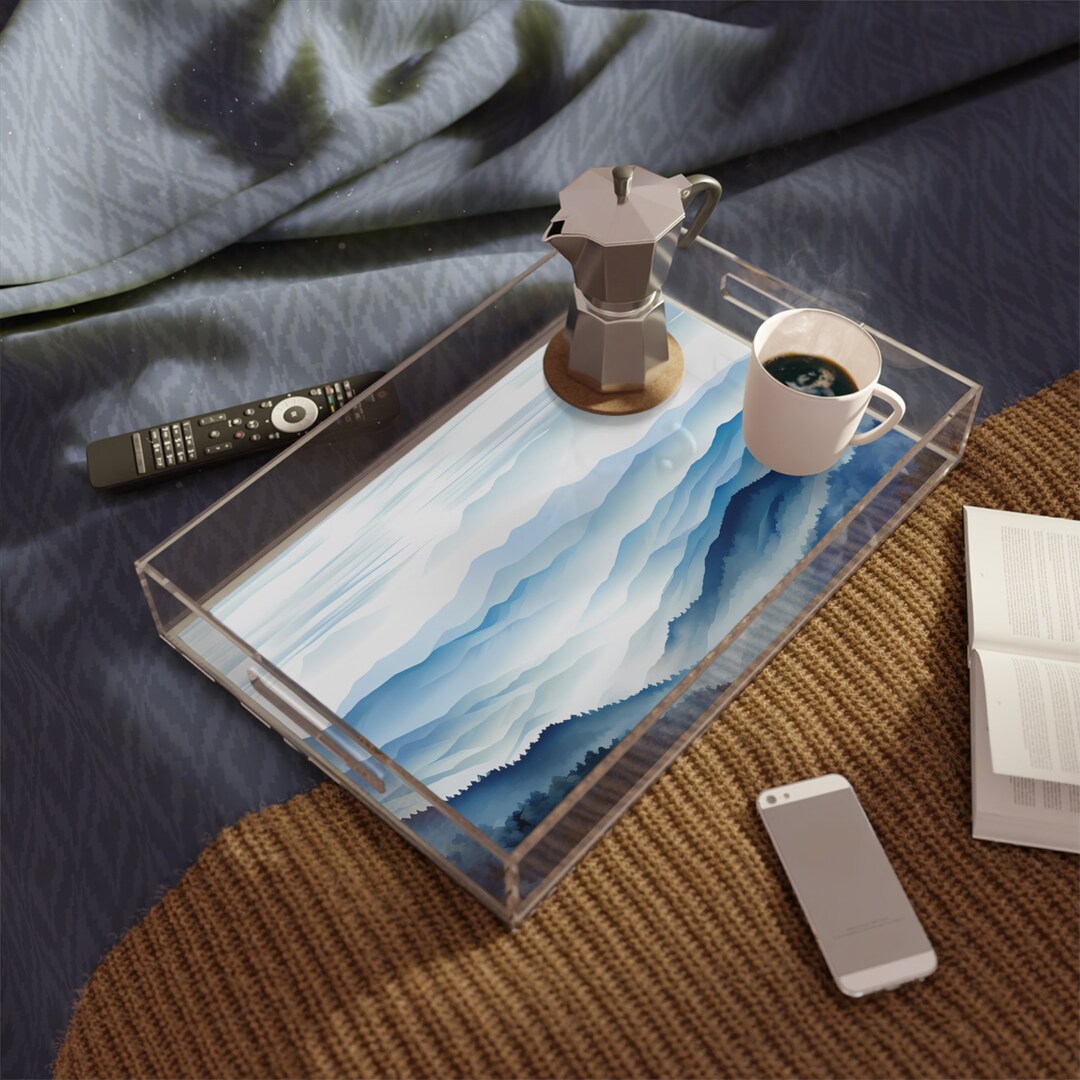 Blue Ridge Mountain Acrylic Serving Tray Blue Ridge Mountain Tray Blue ...