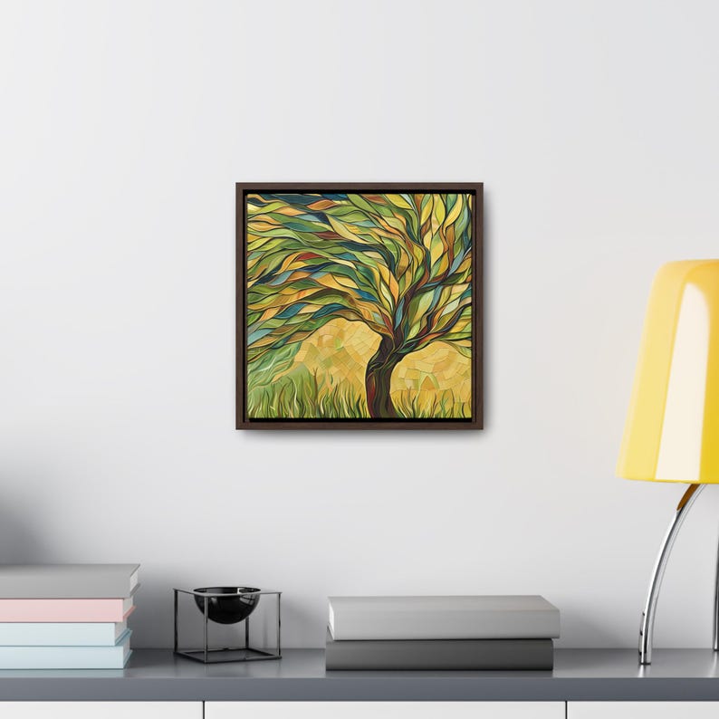 Artistic Tree Gallery Canvas Wrap Square Frame Fall Colors Tree Art ...