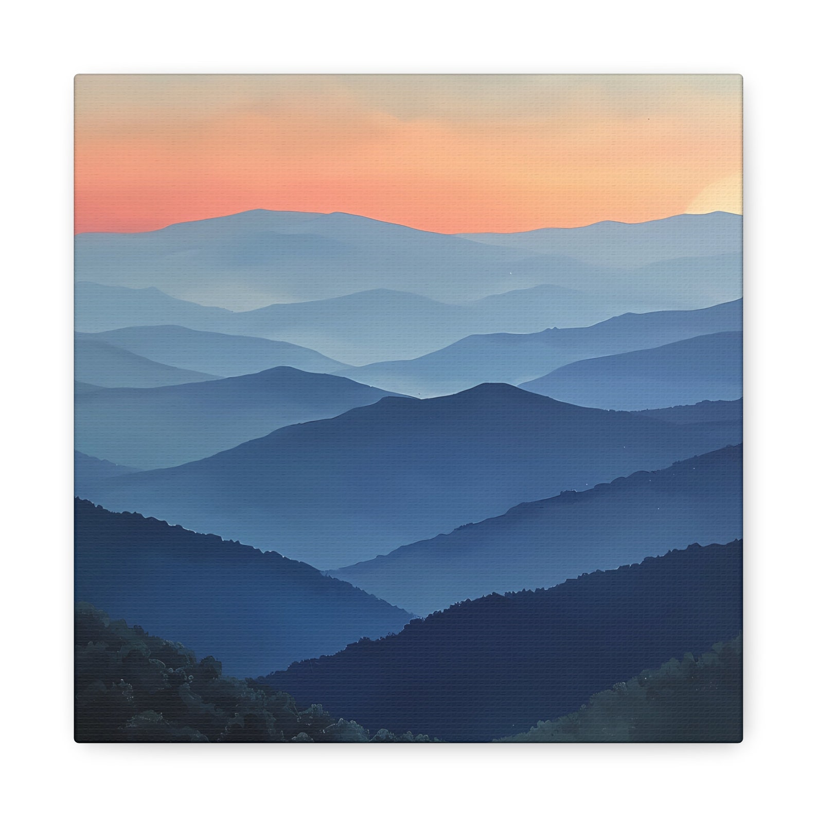 Blue Ridge Mountain Sunset Canvas Gallery Wraps Blue Ridge Sunset Wall ...