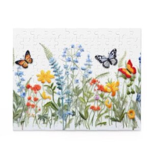 Flowers and Butterflies Puzzle Summer Flowers Puzzle Butterfly Lover ...