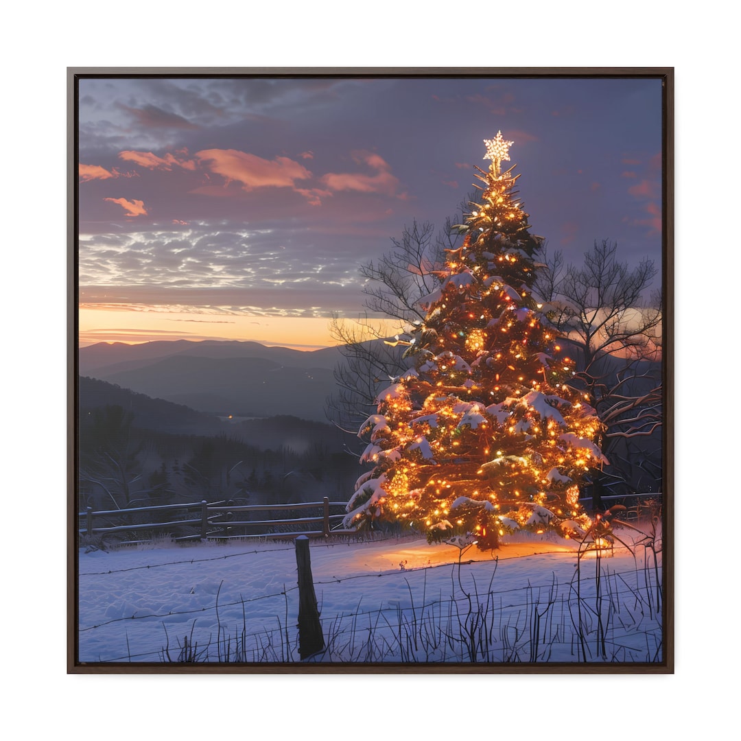 Blue Ridge Christmas Tree Gallery Canvas Wrap Square Frame Blue Ridge ...