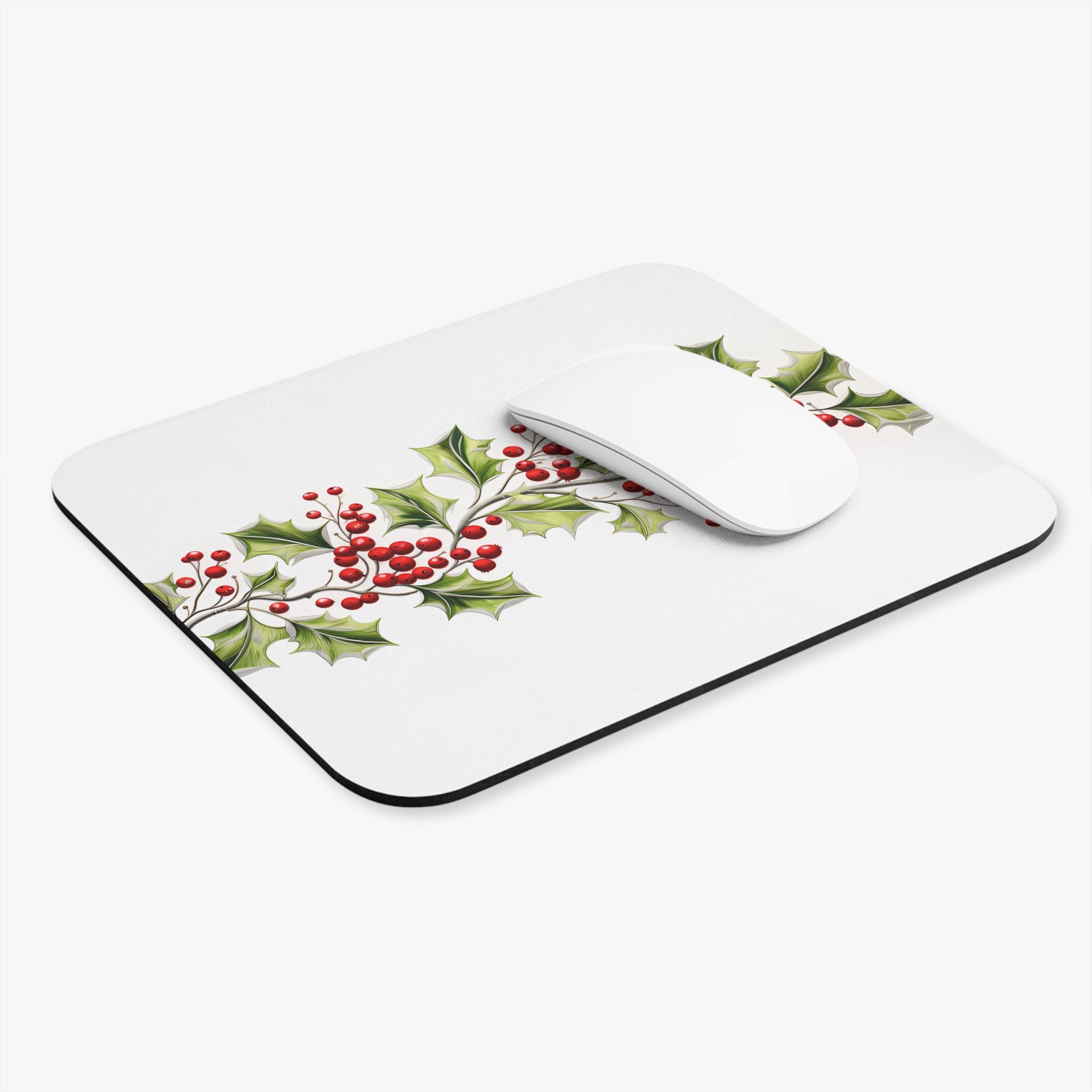 Holly Mouse Pad (rectangle) Wintertime Mouse Pad Winter Mouse Pad ...