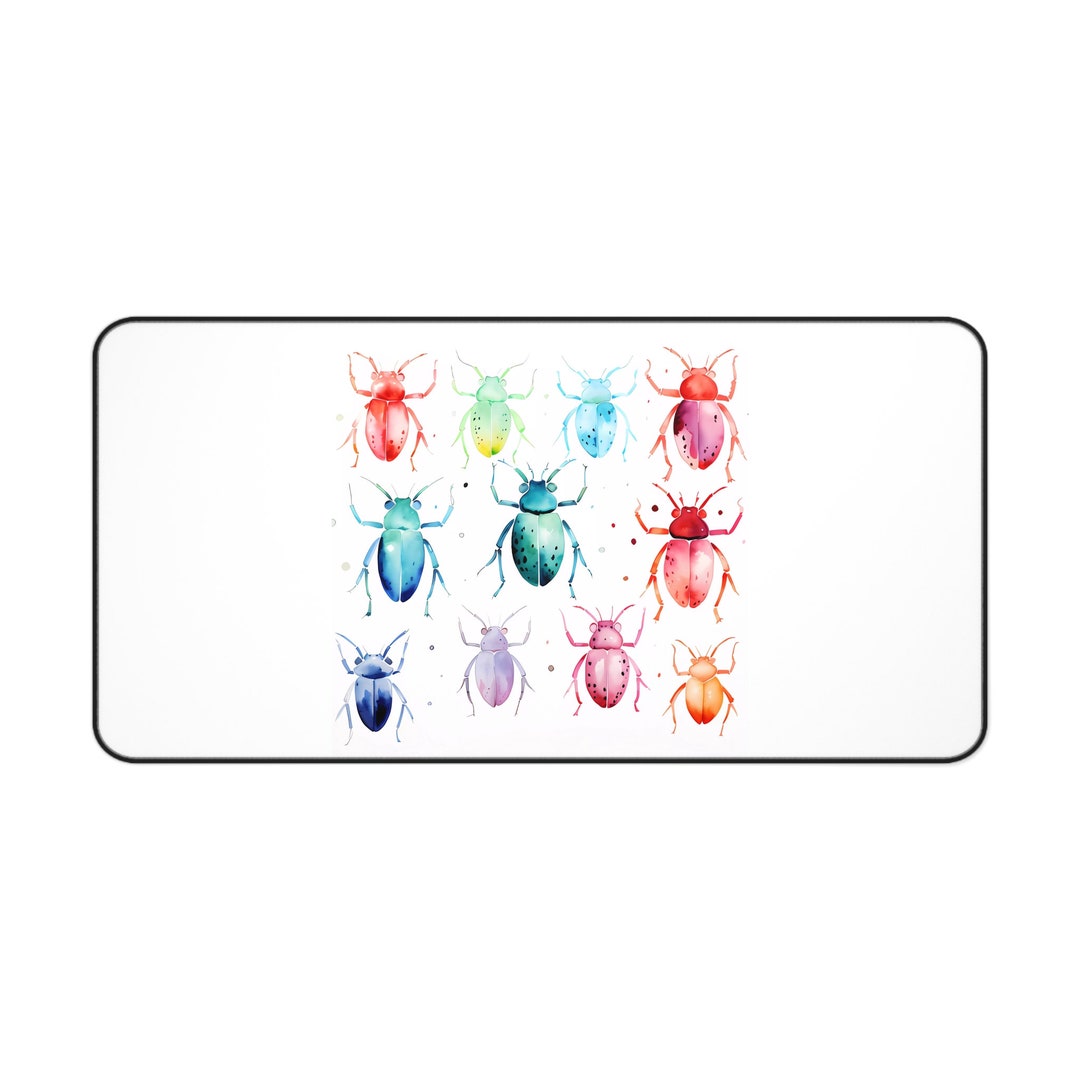 Colorful Bugs Desk Mat Colorful Insects Desk Mat Colorful Beetles Desk ...