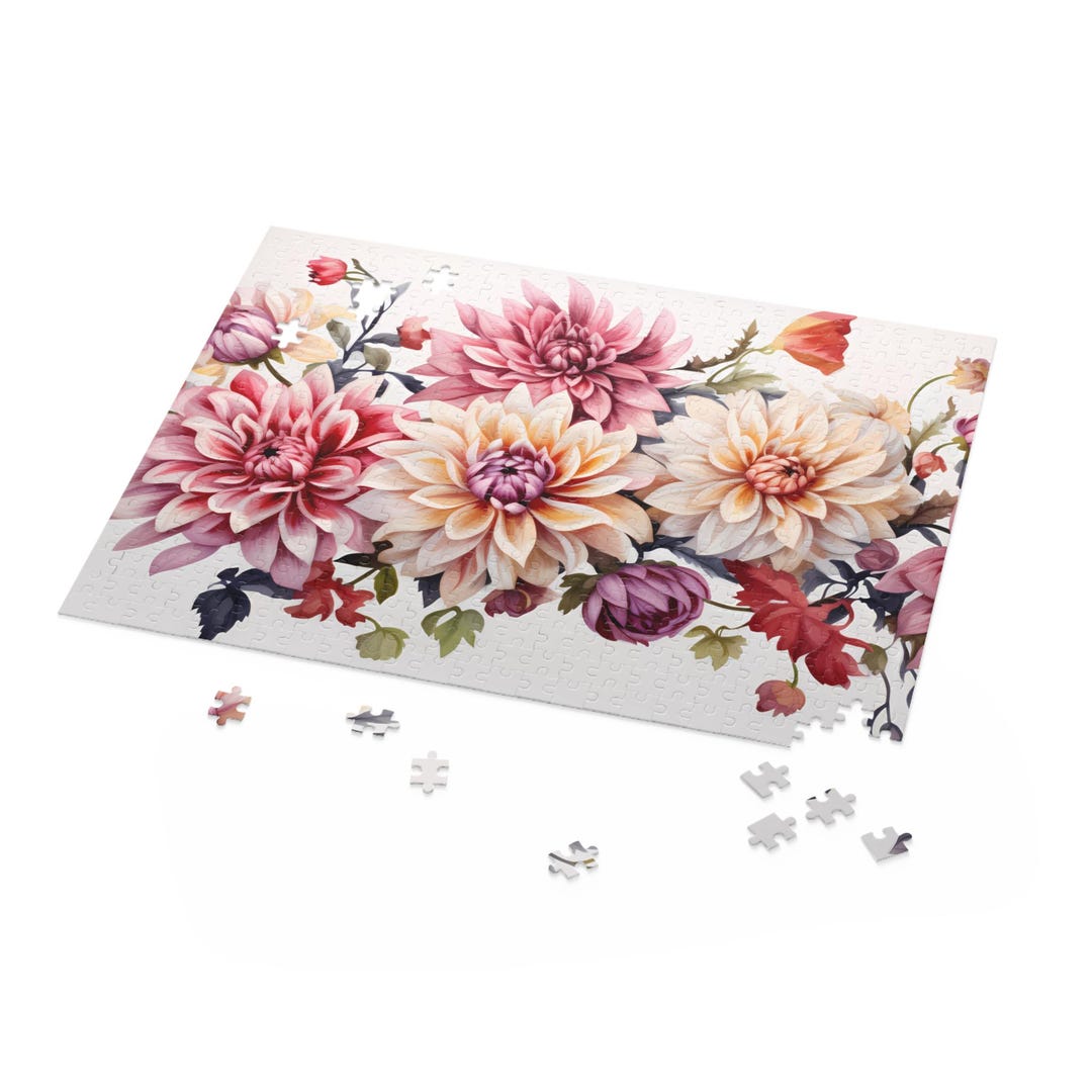 Pink Dahlias Puzzle Dahlia Lover Puzzle Summer Floral Puzzle Shades of ...