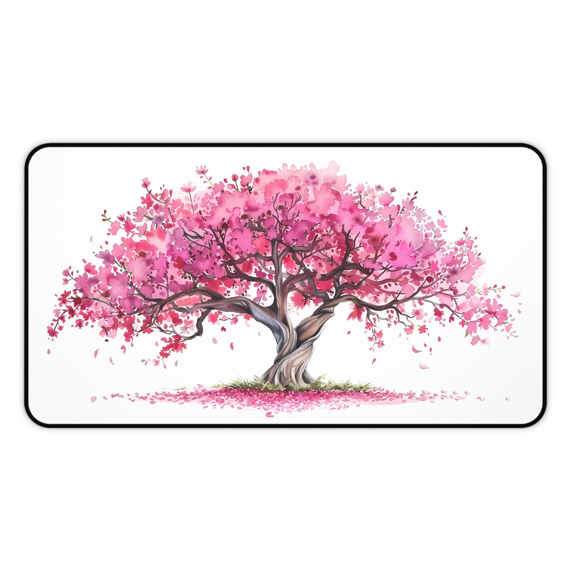 Cherry Blossom Watercolor Desk Mat Pink Magnolia Tree Desk Mat Cherry ...