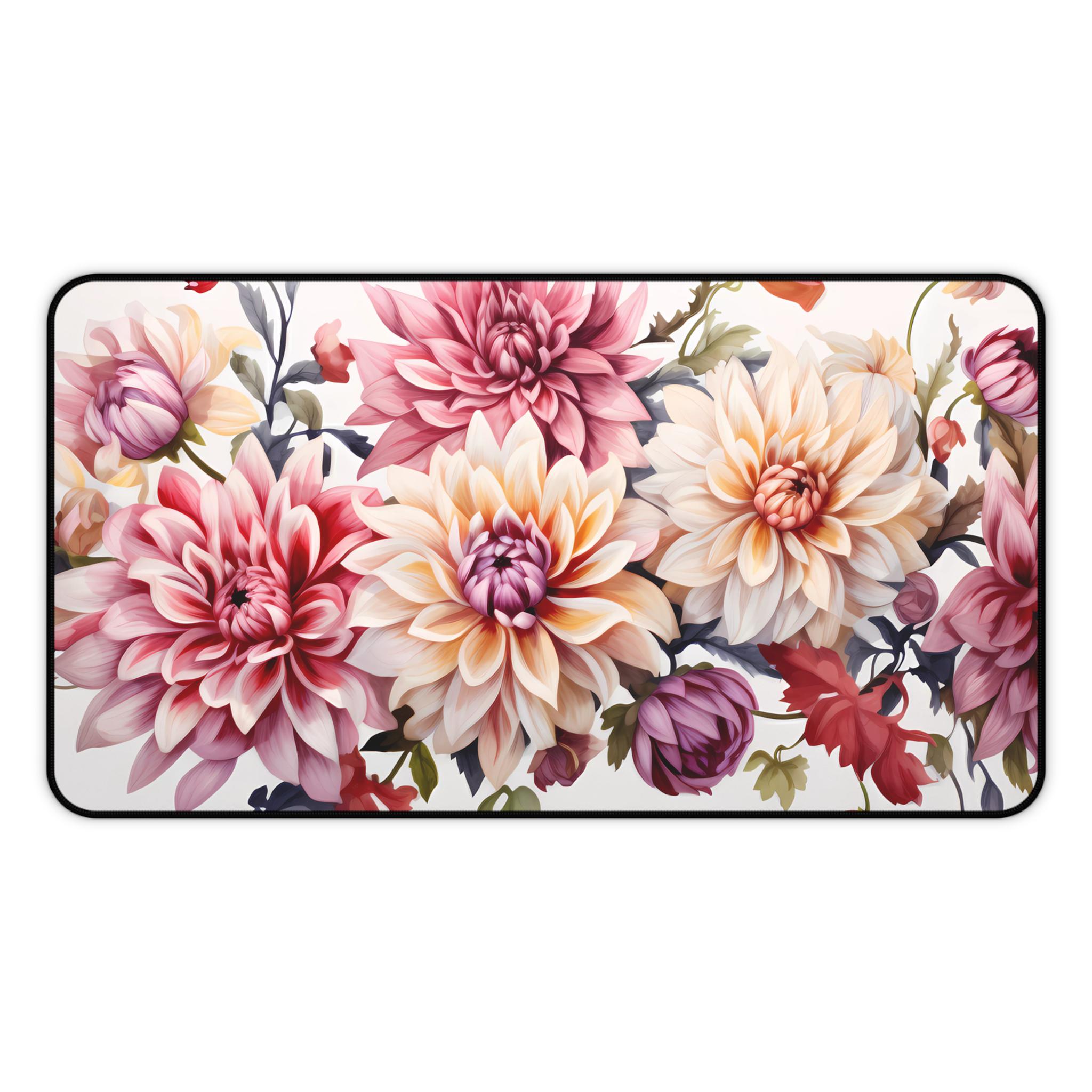 Dahlias Desk Mat Dahlia Lover Desk Mat Summer Floral Desk Mat Shades of ...