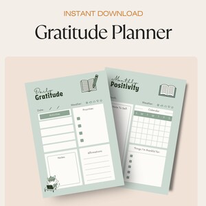 Gratitude Planner Digital Planner Anxiety Printables Self Love Selfcare ...
