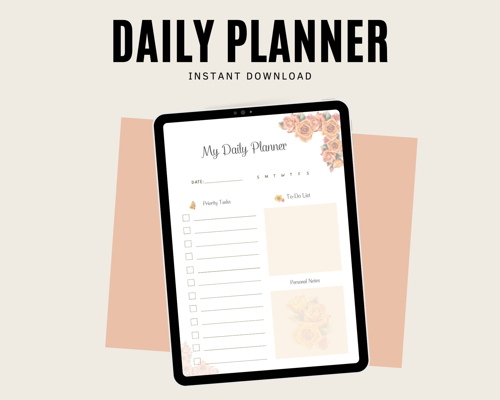Daily Planner Productivity Digital Planner Printable Planner Printables ...